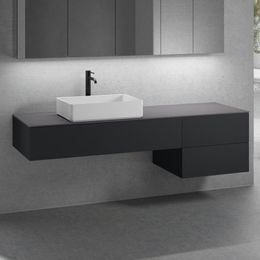 neoro n50 M&ouml;belanlage B: 180 cm mit 3 Ausz&uuml;gen, Waschtisch B: 58 cm wei&szlig; matt,, BN0065WM+BN0414BM+BN0421BM+BN0409GR,
