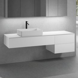 neoro n50 M&ouml;belanlage B: 180 cm mit 3 Ausz&uuml;gen, Waschtisch B: 58 cm wei&szlig; matt,, BN0065WM+BN0414WM+BN0421WM+BN0409WH,