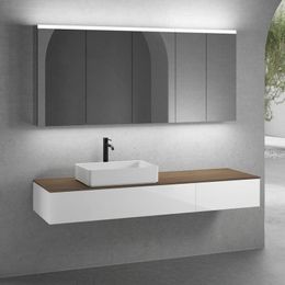 neoro n50 M&ouml;belanlage B: 180 cm mit 2 Ausz&uuml;gen, Waschtisch B: 58 cm wei&szlig; matt, mit Spiegelschrank,,