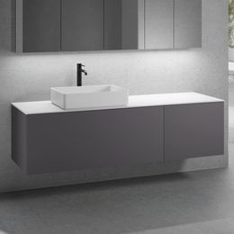 neoro n50 M&ouml;belanlage B: 180 cm mit 2 Ausz&uuml;gen, Waschtisch B: 58 cm wei&szlig; matt,, BN0065WM+BN0434GR+BN0431GR+BN0409WM,