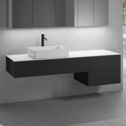 neoro n50 M&ouml;belanlage B: 180 cm mit 3 Ausz&uuml;gen, Waschtisch B: 58 cm wei&szlig; matt,, BN0065WM+BN0414BM+BN0421BM+BN0409WM,