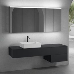 neoro n50 M&ouml;belanlage B: 180 cm mit 3 Ausz&uuml;gen, Waschtisch B: 58 cm wei&szlig; matt, mit Spiegelschrank,,