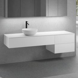 neoro n50 M&ouml;belanlage B: 180 cm mit 3 Ausz&uuml;gen, Waschtisch &Oslash; 40 cm wei&szlig; matt,, BN0064WM+BN0414WM+BN0421WM+BN0409WH,