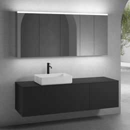 neoro n50 M&ouml;belanlage B: 180 cm mit 2 Ausz&uuml;gen, Waschtisch B: 58 cm wei&szlig; matt, mit Spiegelschrank,,