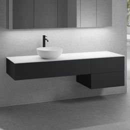 neoro n50 M&ouml;belanlage B: 180 cm mit 3 Ausz&uuml;gen, Waschtisch &Oslash; 40 cm wei&szlig; matt,, BN0064WM+BN0414BM+BN0421BM+BN0409WM,