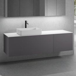 neoro n50 M&ouml;belanlage B: 180 cm mit 2 Ausz&uuml;gen, Waschtisch B: 58 cm wei&szlig; matt,, BN0065WM+BN0434GR+BN0431GR+BN0409WH,