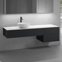 neoro n50 M&ouml;belanlage B: 180 cm mit 3 Ausz&uuml;gen, Waschtisch &Oslash; 40 cm wei&szlig; matt,, BN0064WM+BN0414BM+BN0421BM+BN0409WH,