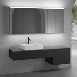 neoro n50 M&ouml;belanlage B: 180 cm mit 3 Ausz&uuml;gen, Waschtisch B: 58 cm wei&szlig; matt, mit Spiegelschrank,,