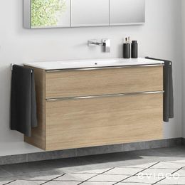 Duravit ME by Starck Waschtisch, evineo ineo4 Unterschrank B: 123 cm, 2 Auszüge, mit Griff,, 23361200601+BE0268OA,