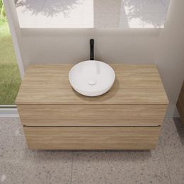 evineo ineo5 evo Unterschrank B: 120 cm mit 2 Ausz&uuml;gen, ineo3 Waschtisch &Oslash; 38 cm wei&szlig; matt,, BE0959OA+BE0965OA+BE0931WM,