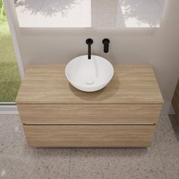 evineo ineo5 evo Unterschrank B: 120 cm mit 2 Ausz&uuml;gen, ineo3 Waschtisch &Oslash; 41,5 cm wei&szlig; matt,, BE0959OA+BE0965OA+BE0930WM,