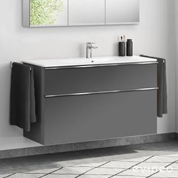 Duravit ME by Starck Waschtisch, evineo ineo4 Unterschrank B: 123 cm, 2 Auszüge, mit Griff,, 23361232001+BE0268AN,