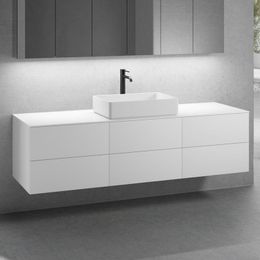 neoro n50 M&ouml;belanlage B: 180 cm mit 6 Ausz&uuml;gen, Waschtisch B: 58 cm wei&szlig; matt,, BN0065WM+3#BN0421WM+BN0409WH,