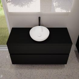 evineo ineo5 evo Unterschrank B: 120 cm mit 2 Ausz&uuml;gen, ineo3 Waschtisch &Oslash; 38 cm wei&szlig; matt,, BE0959BM+BE0965BM+BE0931WM,