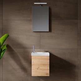 RIHO Porto Fountain Handwaschbecken mit Schrank, mit Spiegel, F014002DP6+W018002005+F014113ALU+204927,