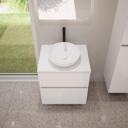 evineo ineo5 evo Unterschrank B: 60 cm mit 2 Ausz&uuml;gen, ineo3 Waschtisch &Oslash; 37 cm wei&szlig;,, BE0956WH+BE0962WH+BE0931WH,