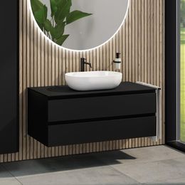 rivea Dia Unterschrank B: 120 mit 2 Ausz&uuml;gen, Waschtisch B: 60 cm wei&szlig;, BR0527WH+BR0034BM+BN0404BM,
