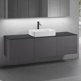 neoro n50 M&ouml;belanlage B: 180 cm mit 3 Ausz&uuml;gen, Waschtisch B: 58 cm wei&szlig; matt,, BN0065WM+3#BN0431GR+BN0409BM,