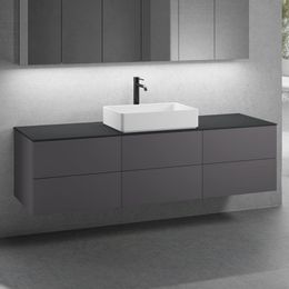 neoro n50 M&ouml;belanlage B: 180 cm mit 6 Ausz&uuml;gen, Waschtisch B: 58 cm wei&szlig; matt,, BN0065WM+3#BN0421GR+BN0409BM,