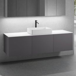 neoro n50 M&ouml;belanlage B: 180 cm mit 3 Ausz&uuml;gen, Waschtisch B: 58 cm wei&szlig; matt,, BN0065WM+3#BN0431GR+BN0409WH,