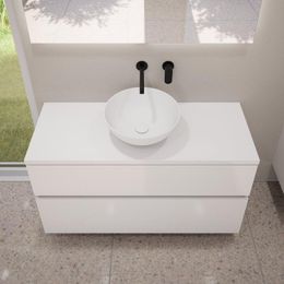 evineo ineo5 evo Unterschrank B: 120 cm mit 2 Ausz&uuml;gen, ineo3 Waschtisch &Oslash; 41,5 cm wei&szlig; matt,, BE0959WH+BE0965WH+BE0930WM,