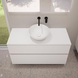evineo ineo5 evo Unterschrank B: 120 cm mit 2 Ausz&uuml;gen, ineo3 Waschtisch &Oslash; 41,5 cm wei&szlig; matt,, BE0959WM+BE0965WM+BE0930WM,
