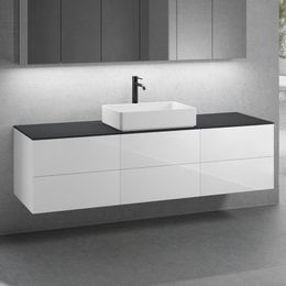 neoro n50 M&ouml;belanlage B: 180 cm mit 6 Ausz&uuml;gen, Waschtisch B: 58 cm wei&szlig; matt,, BN0065WM+3#BN0421WH+BN0409BM,