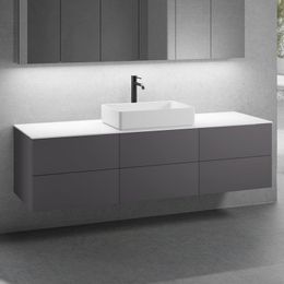 neoro n50 M&ouml;belanlage B: 180 cm mit 6 Ausz&uuml;gen, Waschtisch B: 58 cm wei&szlig; matt,, BN0065WM+3#BN0421GR+BN0409WH,