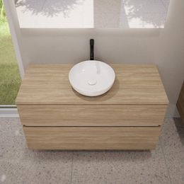 evineo ineo5 evo Unterschrank B: 120 cm mit 2 Ausz&uuml;gen, ineo3 Waschtisch &Oslash; 38 cm wei&szlig;,, BE0959OA+BE0965OA+BE0931WH,