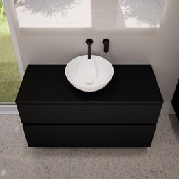 evineo ineo5 evo Unterschrank B: 120 cm mit 2 Ausz&uuml;gen, ineo3 Waschtisch &Oslash; 41,5 cm wei&szlig; matt,, BE0959BM+BE0965BM+BE0930WM,