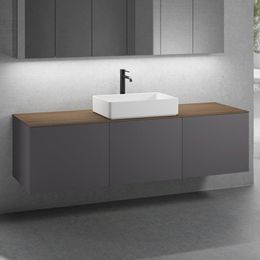 neoro n50 M&ouml;belanlage B: 180 cm mit 3 Ausz&uuml;gen, Waschtisch B: 58 cm wei&szlig; matt,, BN0065WM+3#BN0431GR+BN0409WL,