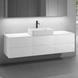 neoro n50 M&ouml;belanlage B: 180 cm mit 6 Ausz&uuml;gen, Waschtisch B: 58 cm wei&szlig; matt,, BN0065WM+3#BN0421WH+BN0409WM,