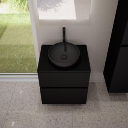 evineo ineo5 evo Unterschrank B: 60 cm mit 2 Ausz&uuml;gen, ineo3 Waschtisch &Oslash; 37 cm schwarz matt,, BE0956BM+BE0962BM+BE0931BM,