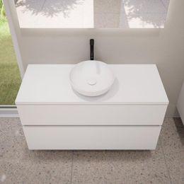 evineo ineo5 evo Unterschrank B: 120 cm mit 2 Ausz&uuml;gen, ineo3 Waschtisch &Oslash; 38 cm wei&szlig; matt,, BE0959WM+BE0965WM+BE0931WM,