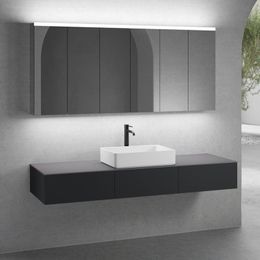neoro n50 M&ouml;belanlage B: 180 cm mit 3 Ausz&uuml;gen, Waschtisch B: 58 cm wei&szlig; matt, mit Spiegelschrank f&uuml;r die Schweiz,,