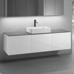 neoro n50 M&ouml;belanlage B: 180 cm mit 3 Ausz&uuml;gen, Waschtisch B: 58 cm wei&szlig; matt,, BN0065WM+3#BN0431WH+BN0409GR,