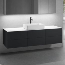 neoro n50 M&ouml;belanlage B: 180 cm mit 6 Ausz&uuml;gen, Waschtisch B: 58 cm wei&szlig; matt,, BN0065WM+3#BN0421BM+BN0409WM,