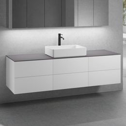 neoro n50 M&ouml;belanlage B: 180 cm mit 6 Ausz&uuml;gen, Waschtisch B: 58 cm wei&szlig; matt,, BN0065WM+3#BN0421WM+BN0409GR,