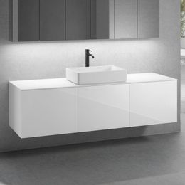 neoro n50 M&ouml;belanlage B: 180 cm mit 3 Ausz&uuml;gen, Waschtisch B: 58 cm wei&szlig; matt,, BN0065WM+3#BN0431WH+BN0409WM,