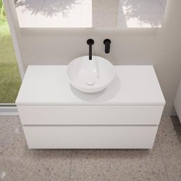 evineo ineo5 evo Unterschrank B: 120 cm mit 2 Ausz&uuml;gen, ineo3 Waschtisch &Oslash; 41,5 cm wei&szlig;,, BE0959WM+BE0965WM+BE0930WH,