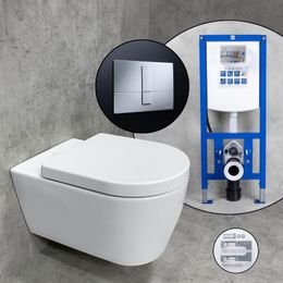 Duravit ME by Starck Wand-WC & Tellkamp WC-Sitz mit neeos Vorwandelement,, 25290900001+16791CR#SET,
