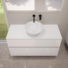 evineo ineo5 evo Unterschrank B: 120 cm mit 2 Ausz&uuml;gen, ineo3 Waschtisch &Oslash; 41,5 cm wei&szlig;,, BE0959WH+BE0965WH+BE0930WH,