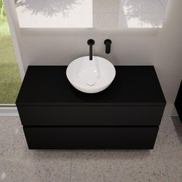 evineo ineo5 evo Unterschrank B: 120 cm mit 2 Ausz&uuml;gen, ineo3 Waschtisch &Oslash; 41,5 cm wei&szlig;,, BE0959BM+BE0965BM+BE0930WH,