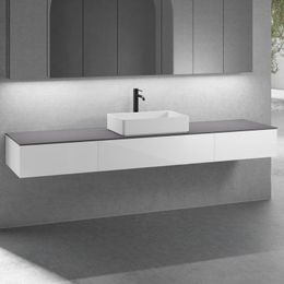 neoro n50 M&ouml;belanlage B: 220 cm mit 3 Ausz&uuml;gen, Waschtisch B: 58 cm wei&szlig; matt,, BN0065WM+2#BN0411WH+BN0413WH+BN0415GR,
