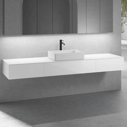neoro n50 M&ouml;belanlage B: 220 cm mit 3 Ausz&uuml;gen, Waschtisch B: 58 cm wei&szlig; matt,, BN0065WM+2#BN0411WH+BN0413WH+BN0415WM,
