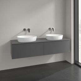 Villeroy & Boch Villeroy und Boch Antao Waschtisch-Unterschrank L39150GK 160x36x50cm, Hahnlochbohrung, Waschbeckenplattenfarbe Lack, anthracite matt lacquer, Mit Beleuchtung