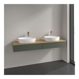 Villeroy & Boch Villeroy und Boch Antao Waschtisch-Unterschrank K17151HL 160x19x50cm, Hahnlochbohrung, Waschbeckenplattenfarbe honey oak, leaf green matt lacquer