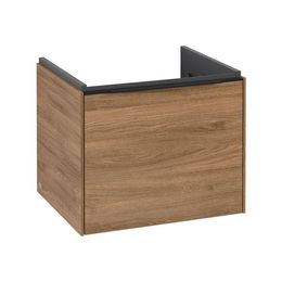 Villeroy & Boch Villeroy und Boch Subway 3.0 Waschtisch-Unterschrank C57901RH 52,3x42,9x44,75cm, ohne LED/Griff Volcano black, kansas oak