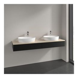 Villeroy & Boch Villeroy und Boch Antao Waschtisch-Unterschrank K17153PD 160x19x50cm, Hahnlochbohrung, Waschbeckenplattenfarbe botticino, black matt lacquer