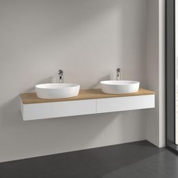 Villeroy & Boch Villeroy und Boch Antao Waschtisch-Unterschrank K17151MT 160x19x50cm, Hahnlochbohrung, Waschbeckenplattenfarbe honey oak, white matt lacquer